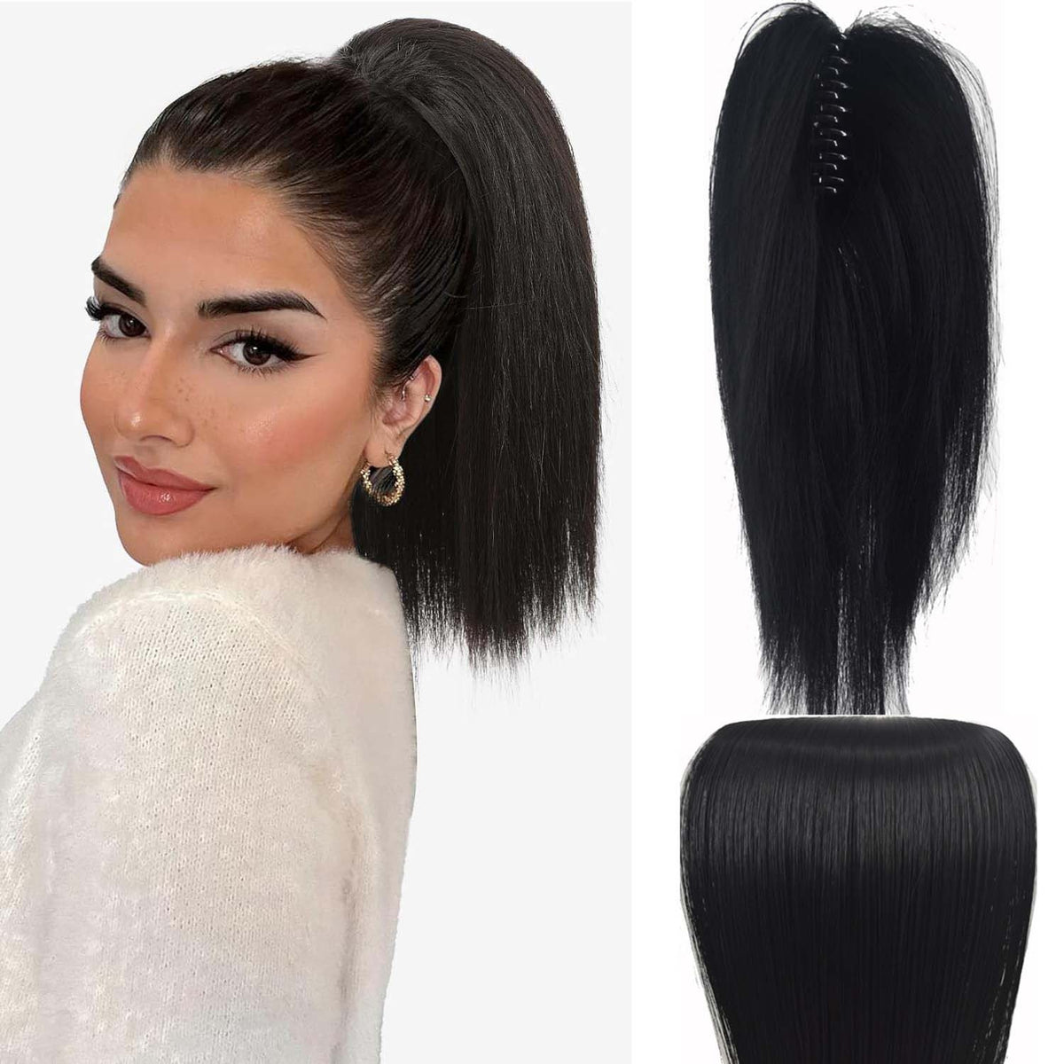 12 Inches Straight Claw Clips in Ponytail Extension – Wigyy