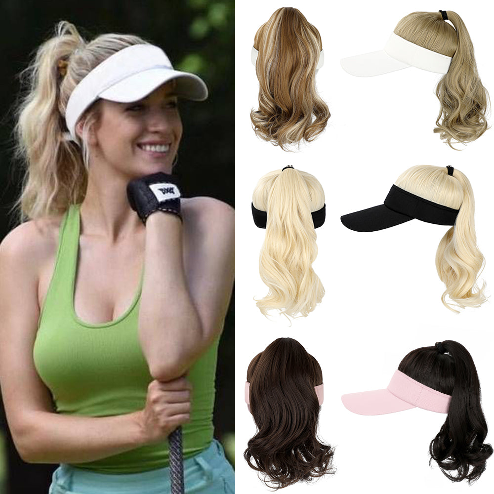Ponytail Medium Length Curly Hair Open Top Hat Wig – Wigyy