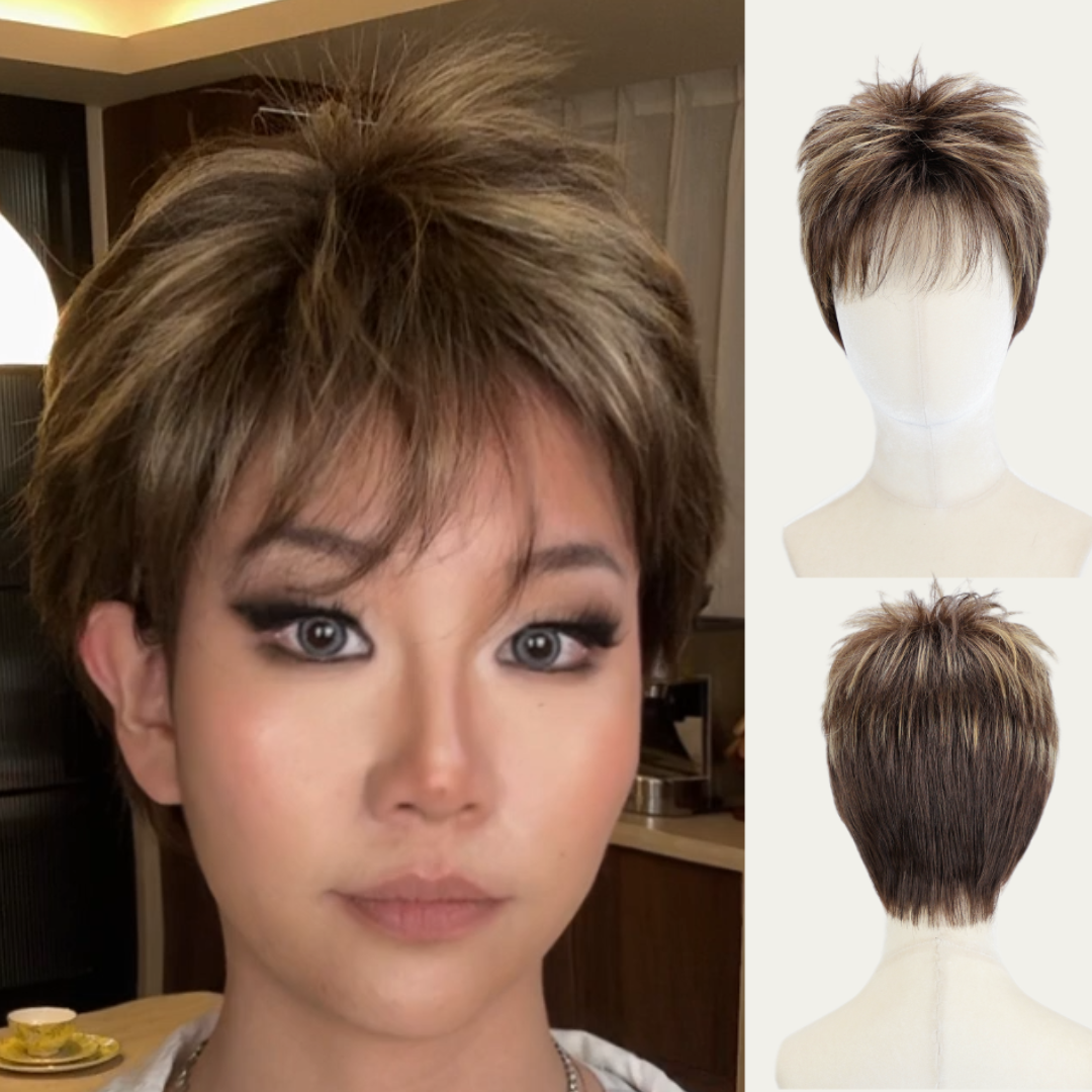 Pixie Boy Cut Hairstyles Women's Short Length Straight Synthetic Hair ...