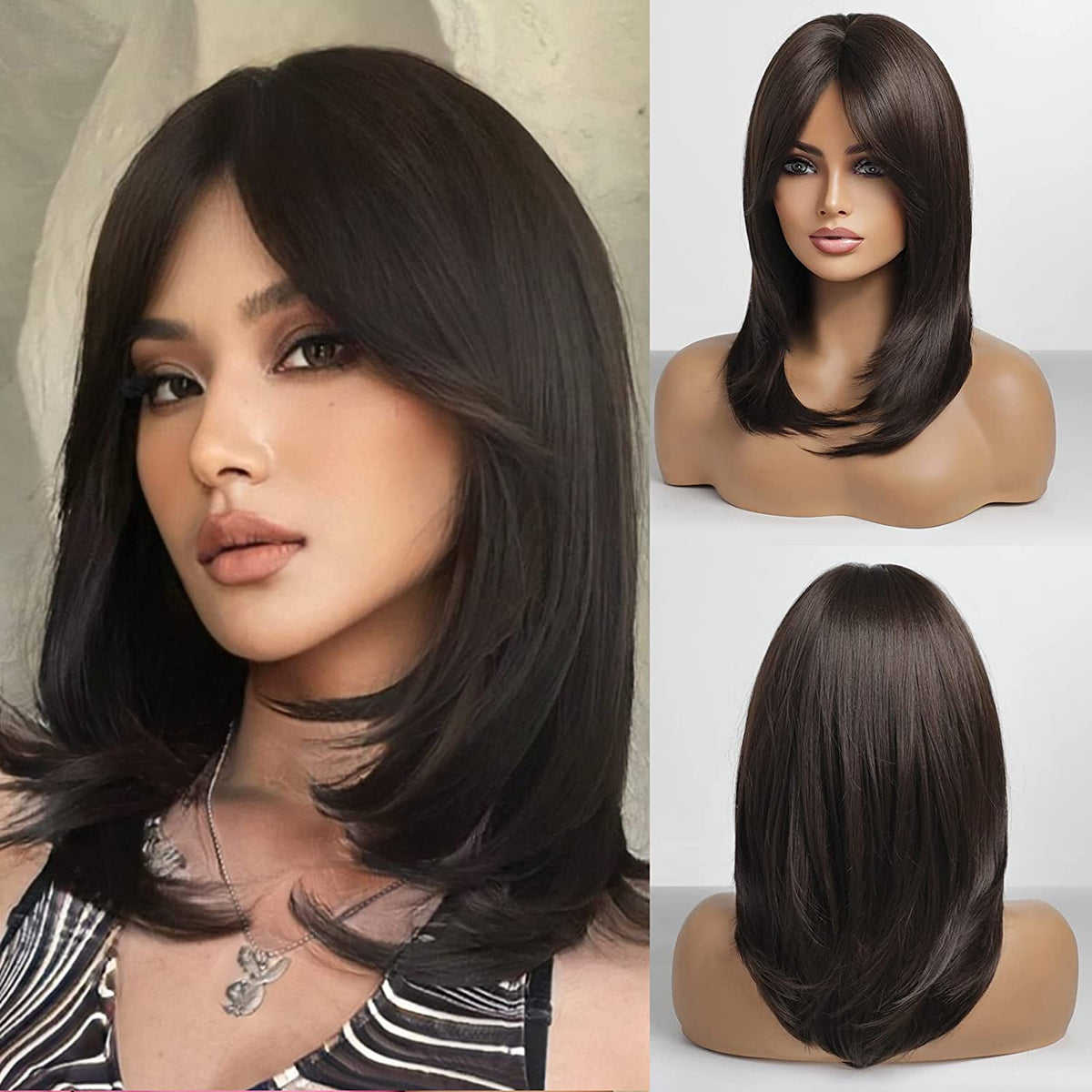 Synthetic Long Wigs Hair with Bangs for Daily Use – Wigyy