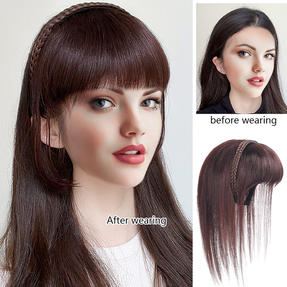 100% Human Hair Clip in Cute Bangs Extensions Hairpiece – Wigyy