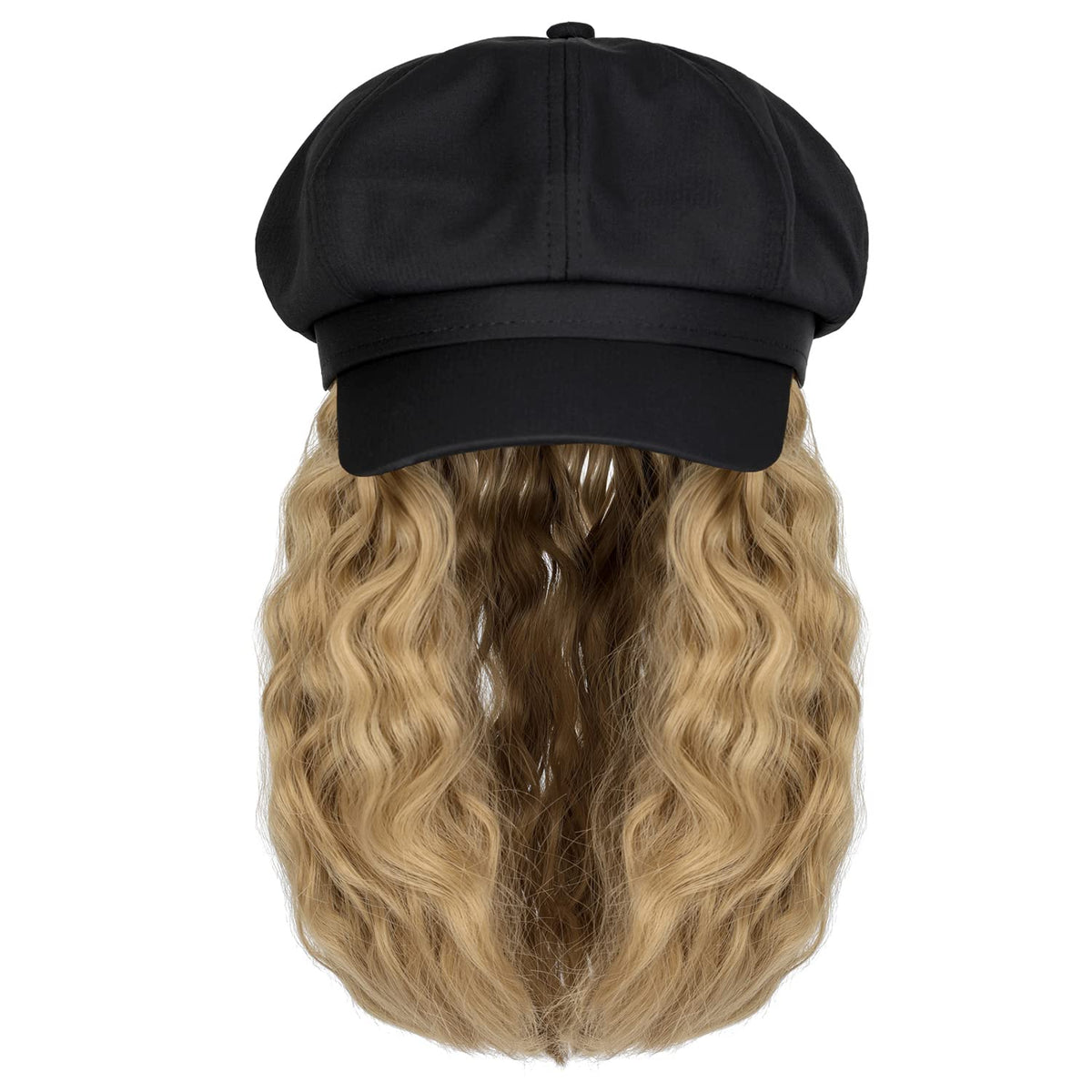 Newsboy Cap with 10 Inch Wavy Curly Hair Extensions for Women – Wigyy
