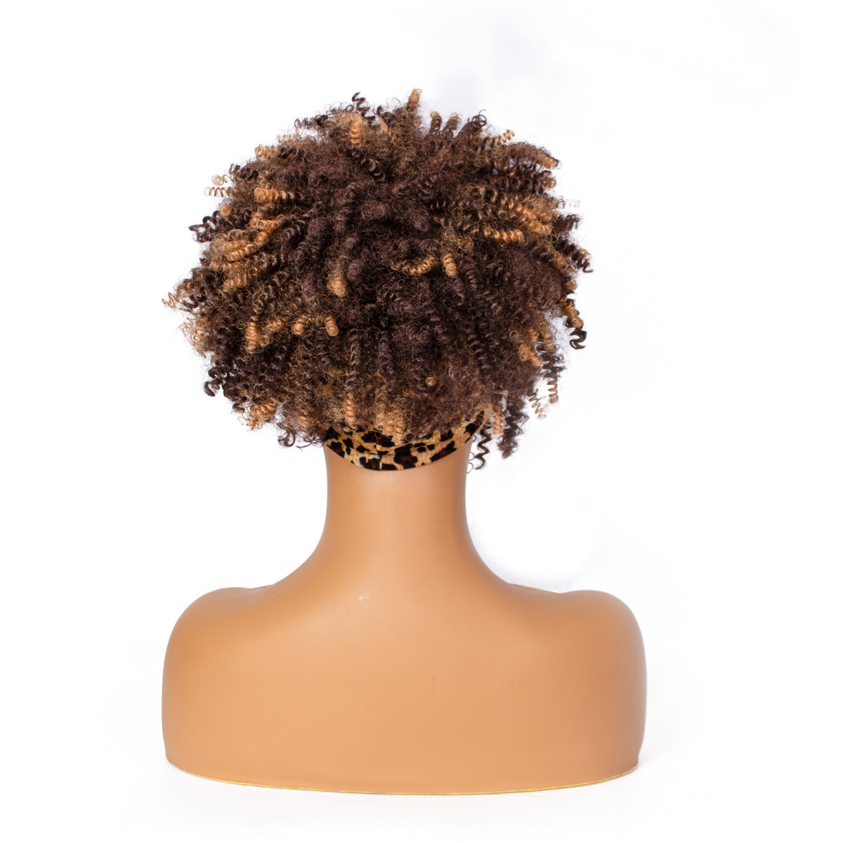 Hot Sexy Kinky Curly Mixed Brown Wigs with Leopard Headband – Wigyy