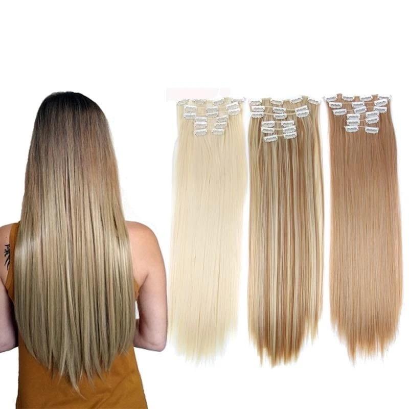 16 Clips Long Straight Hair Extensions – Wigyy